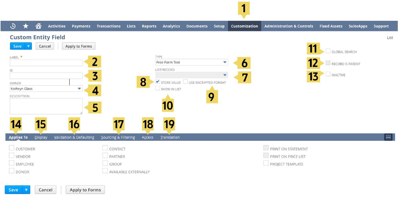 Adding Custom Fields in NetSuite