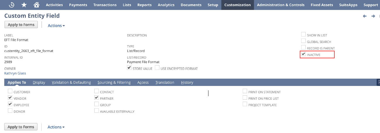 Adding Custom Fields in NetSuite